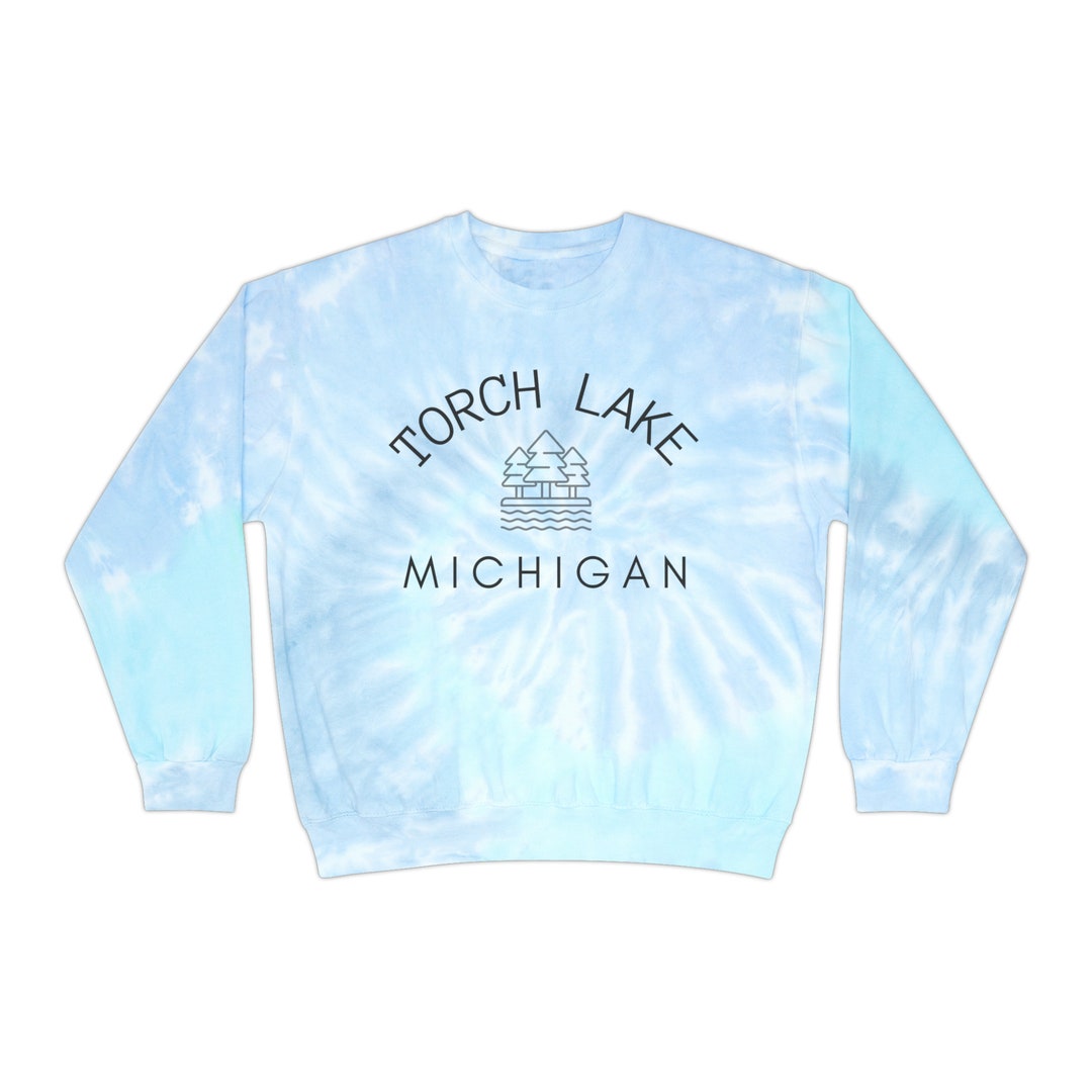Torch Lake Michigan Sweatshirt Tie-dye Sweatshirt Michigan Crewneck ...