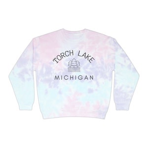 Torch Lake Michigan Sweatshirt Tie-dye Sweatshirt Michigan Crewneck ...