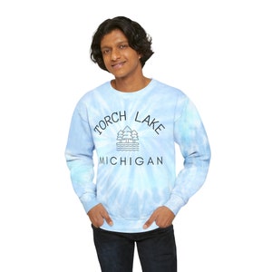Torch Lake Michigan Sweatshirt Tie-dye Sweatshirt Michigan Crewneck ...