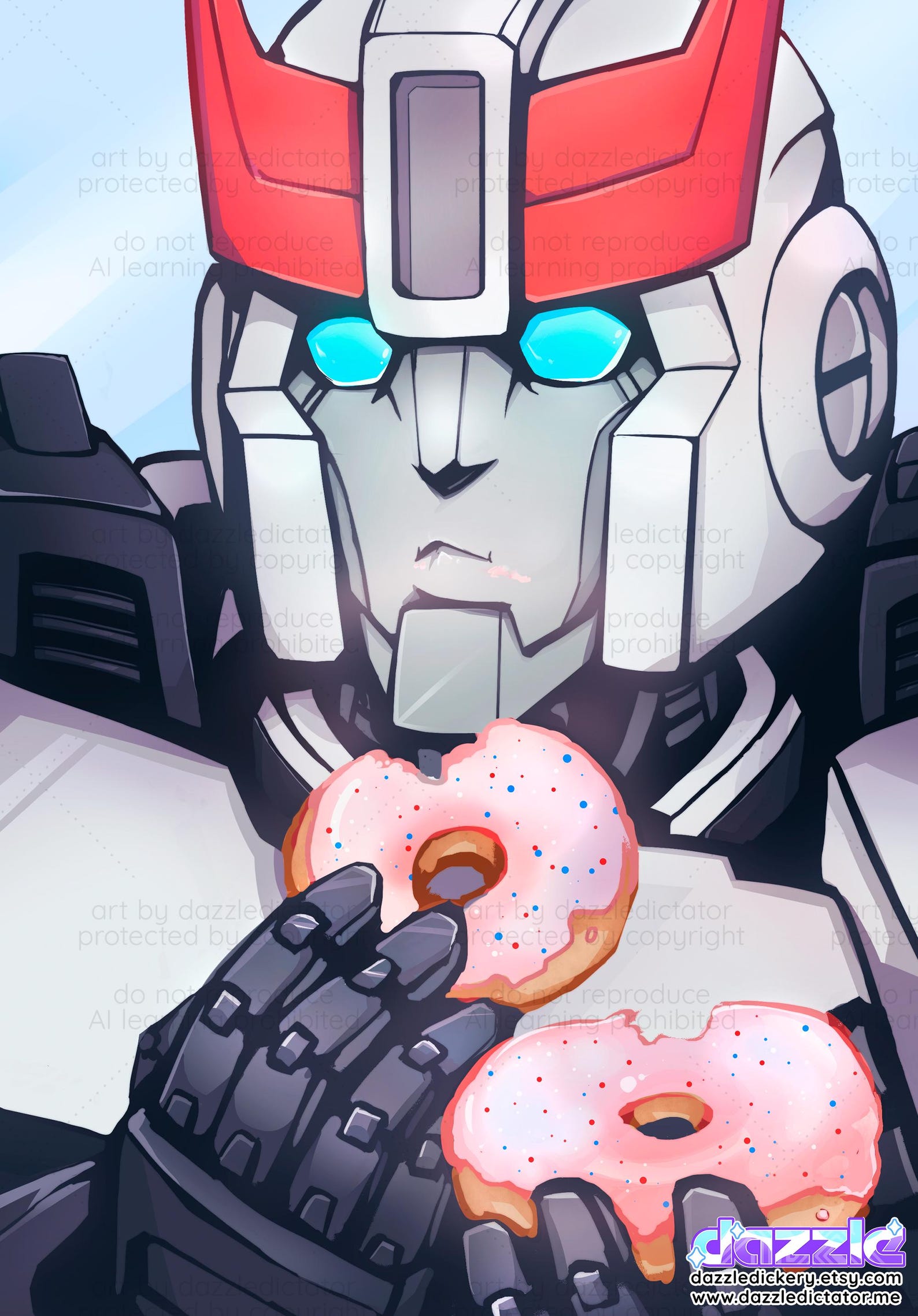 Transformers Prowl and Donuts Print - A4, 5x7, Postcard - Etsy