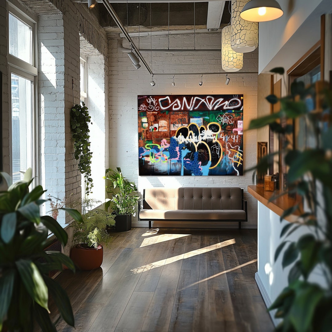 Painting "ya" by Ron Deri | Graffiti Abstract on Canvas, Modern ...