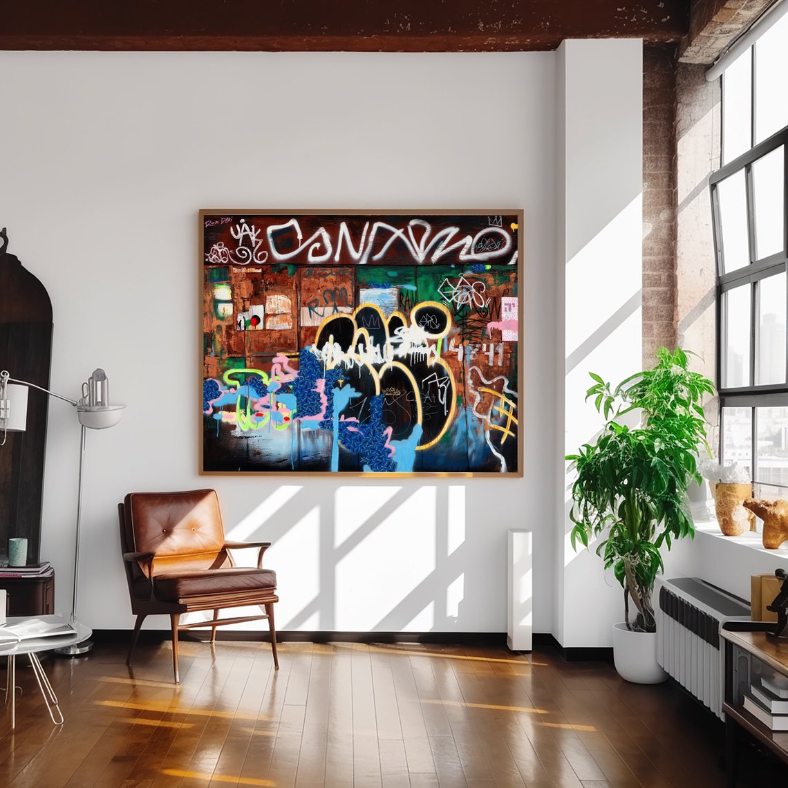 Painting "ya" by Ron Deri | Graffiti Abstract on Canvas, Modern ...