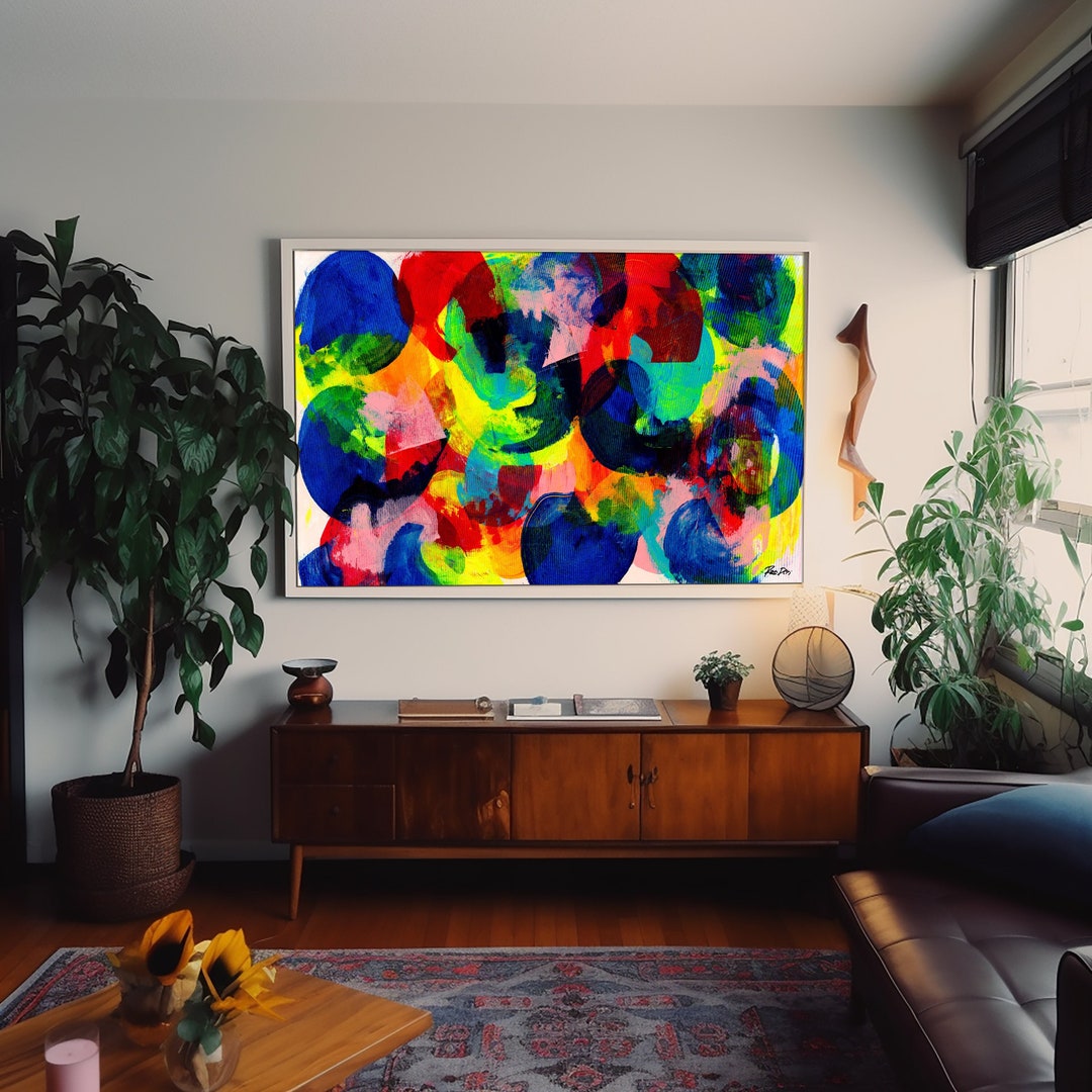 Wide Painting, Modern Art, Colorful Painting, Oversize Painting, Extra ...
