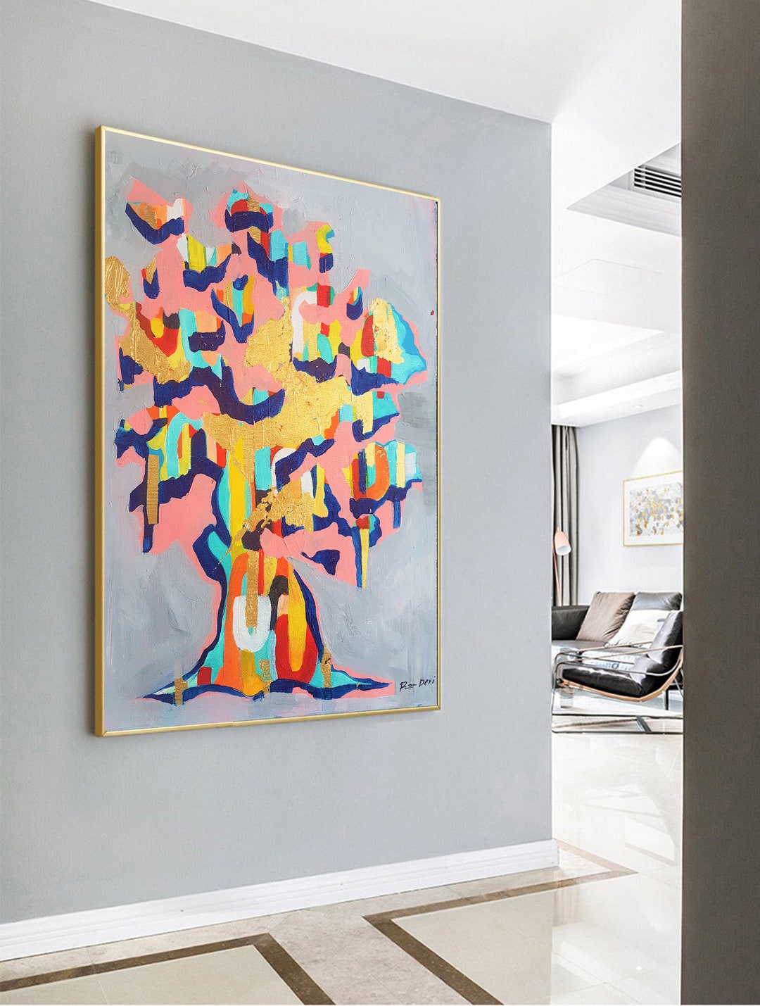 63 Painting 'the Giving Tree' Handmade Large Abstract Painting on ...