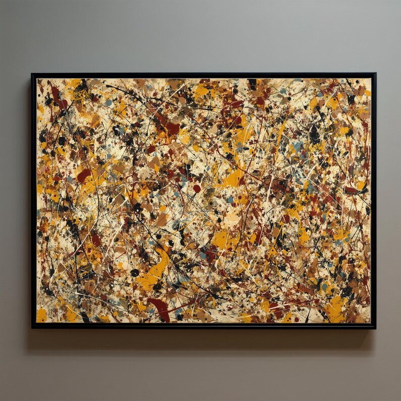 Jackson Pollock Inspired Canvas Print: Abstract Paint Splatter Wall Art ...