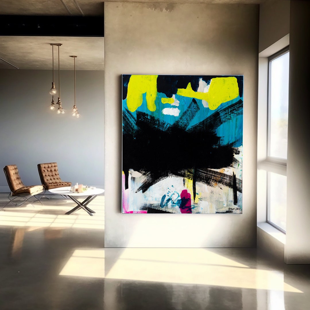 55 Handmade Painting loft New York Loft Style Painting on Canvas Large ...