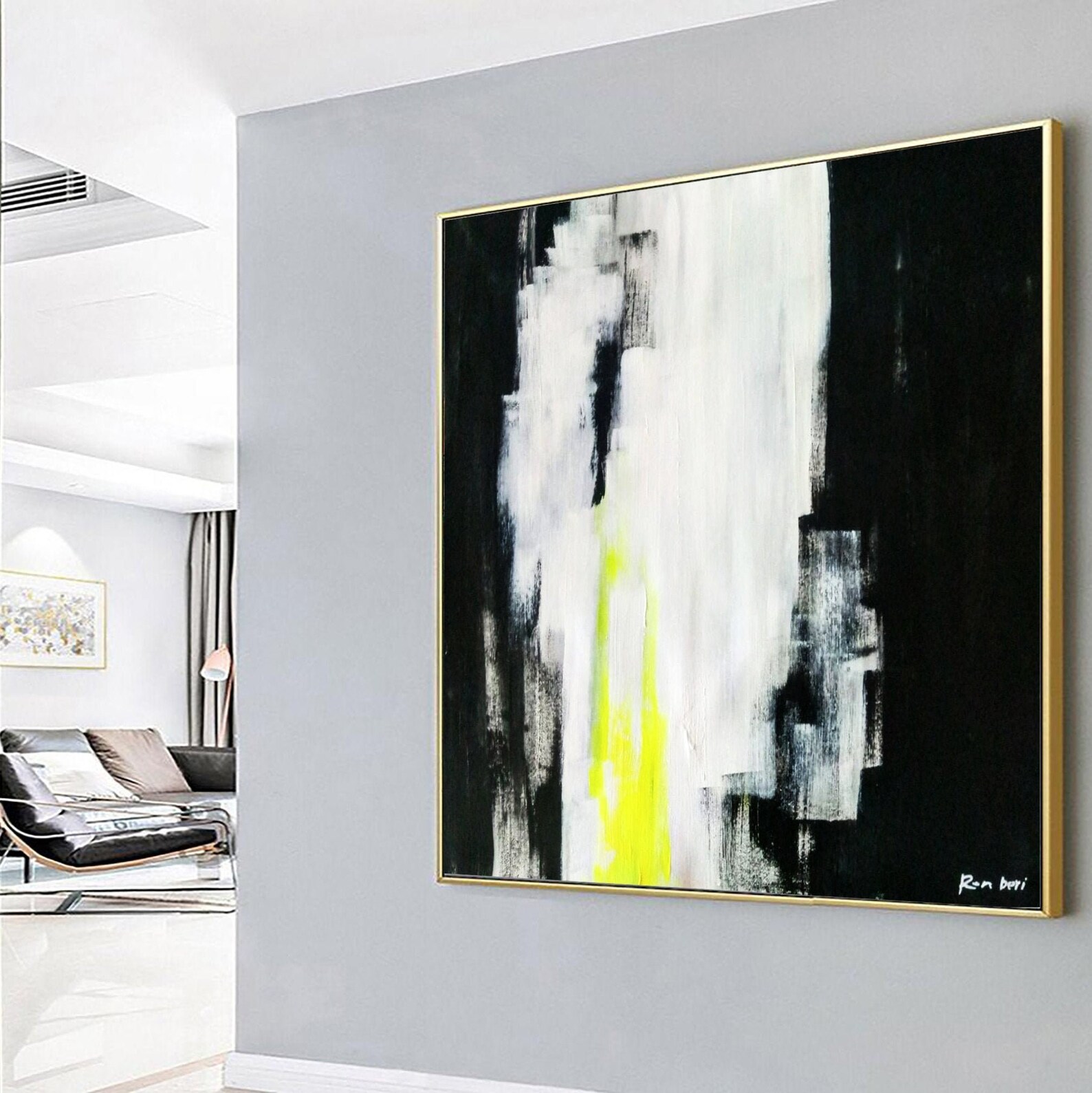 Painting 'neon' Large Abstract Artwork Painting on - Etsy