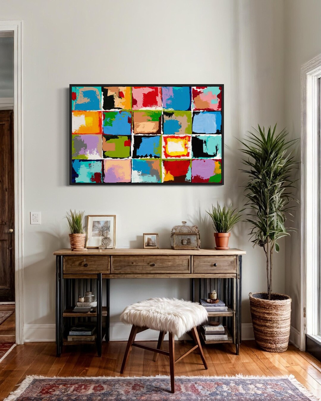 Modern Colorful Abstract Canvas Art Print Wall Decor for Home or Office ...