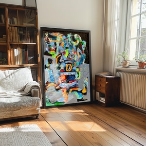 Human Abstract Wall Art, Face Modern Art Paper Print, Vertical Painting ...
