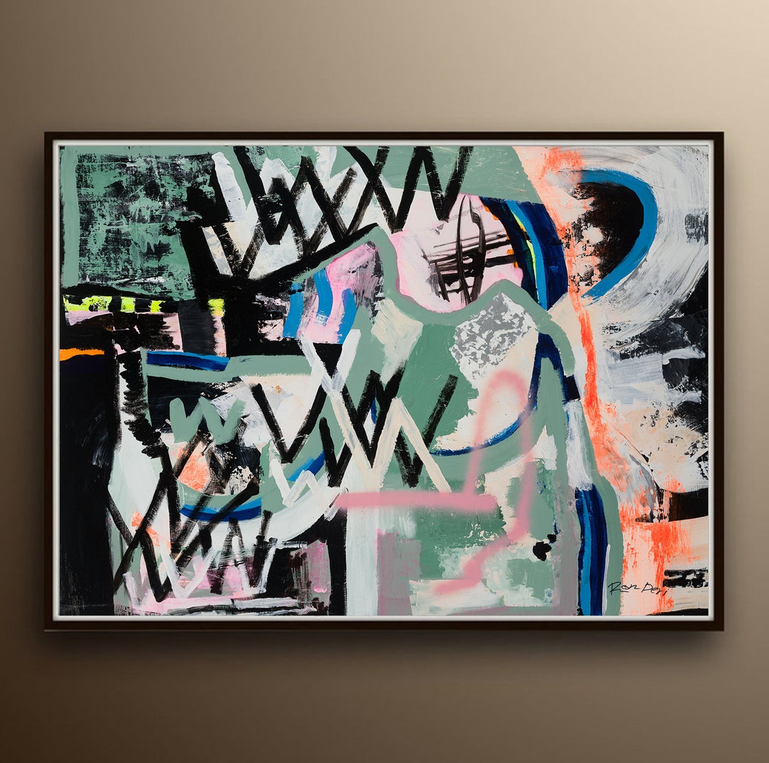 55" Contemporary Art 'composition' | Modern Painting Abstract on Canvas ...