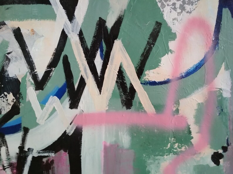 55" Contemporary Art 'composition' | Modern Painting Abstract on Canvas ...