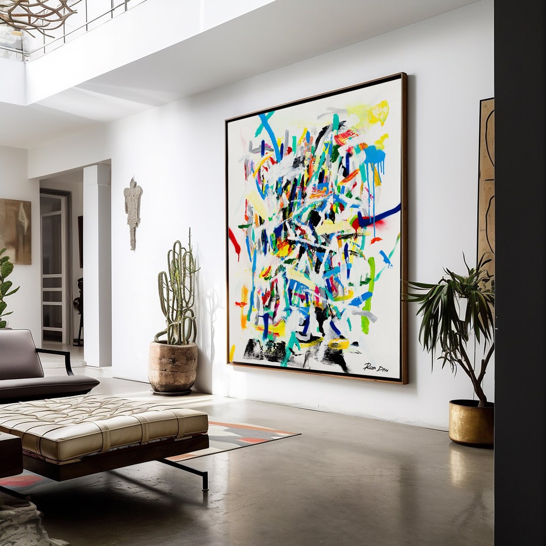 Abstract Painting Wall Art Canvas Large Print Modern Abstract Living ...