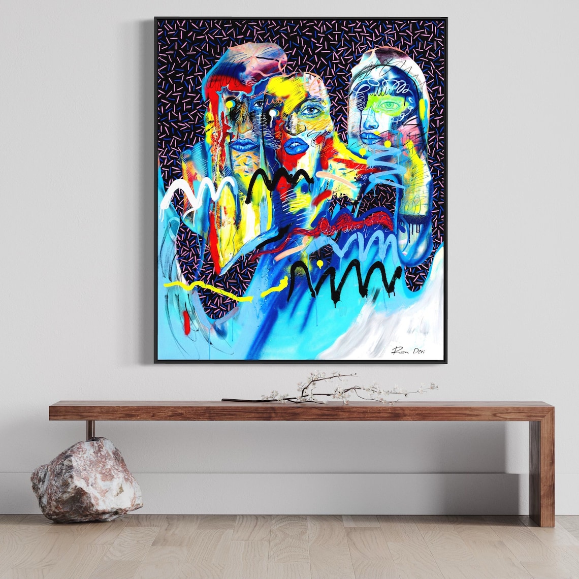 Modern Art Faces Abstract Painting Colorful Art on Canvas - Etsy