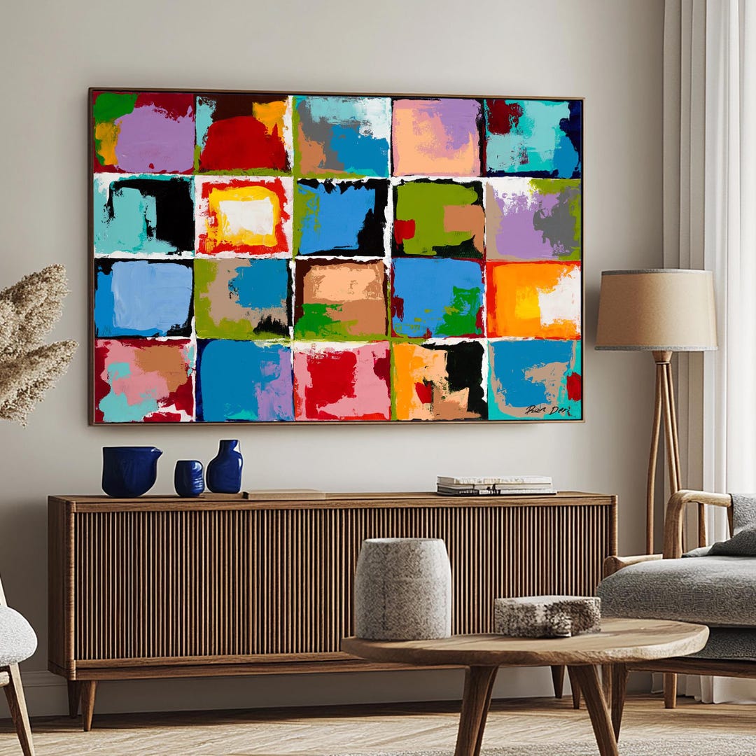 Modern Colorful Abstract Canvas Art Print – Wall Decor for Home or ...