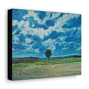 Field of Lonely Tree, Expressionism Art Painting, Framed & Ready to ...
