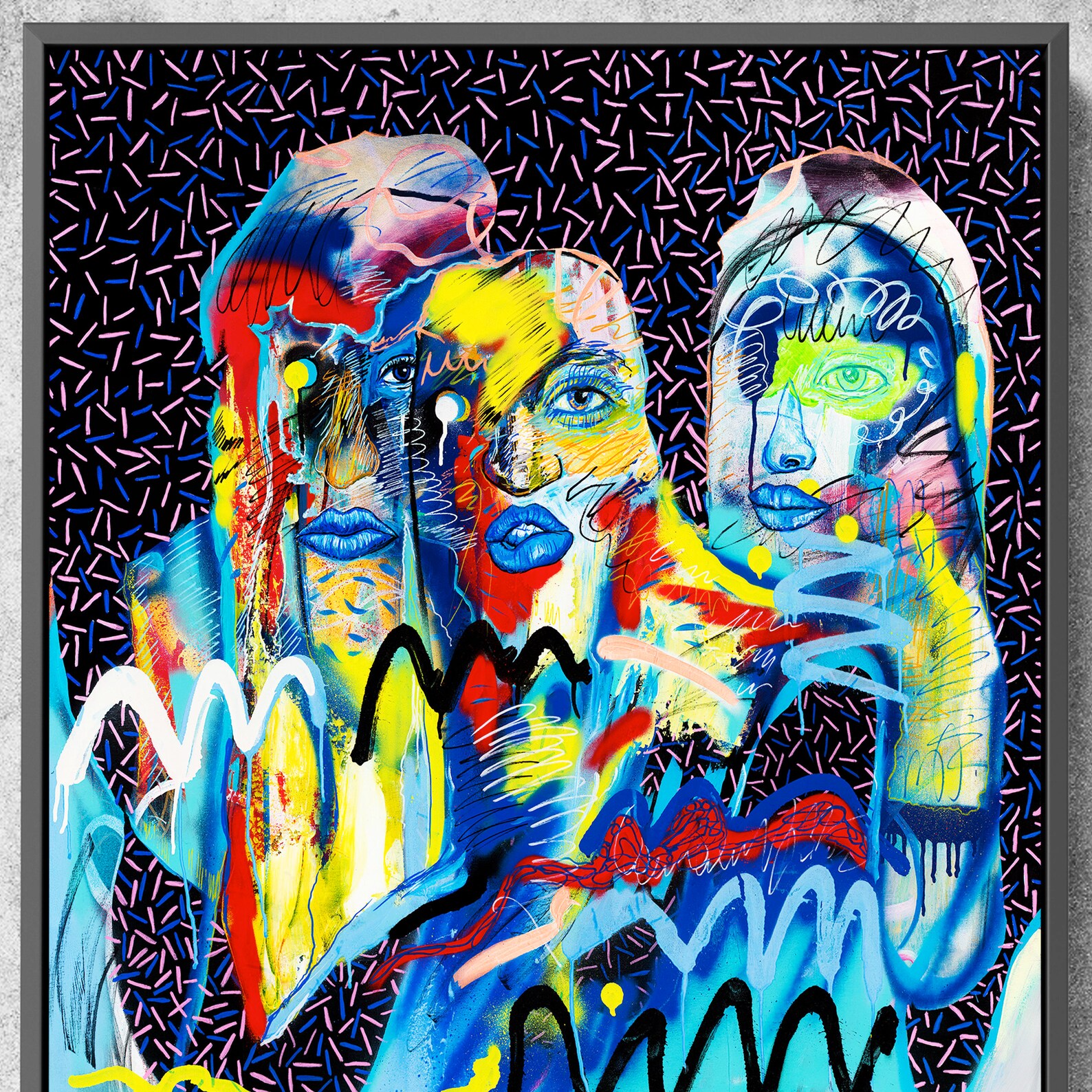 Modern Art Faces Abstract Painting Colorful Art on Canvas - Etsy