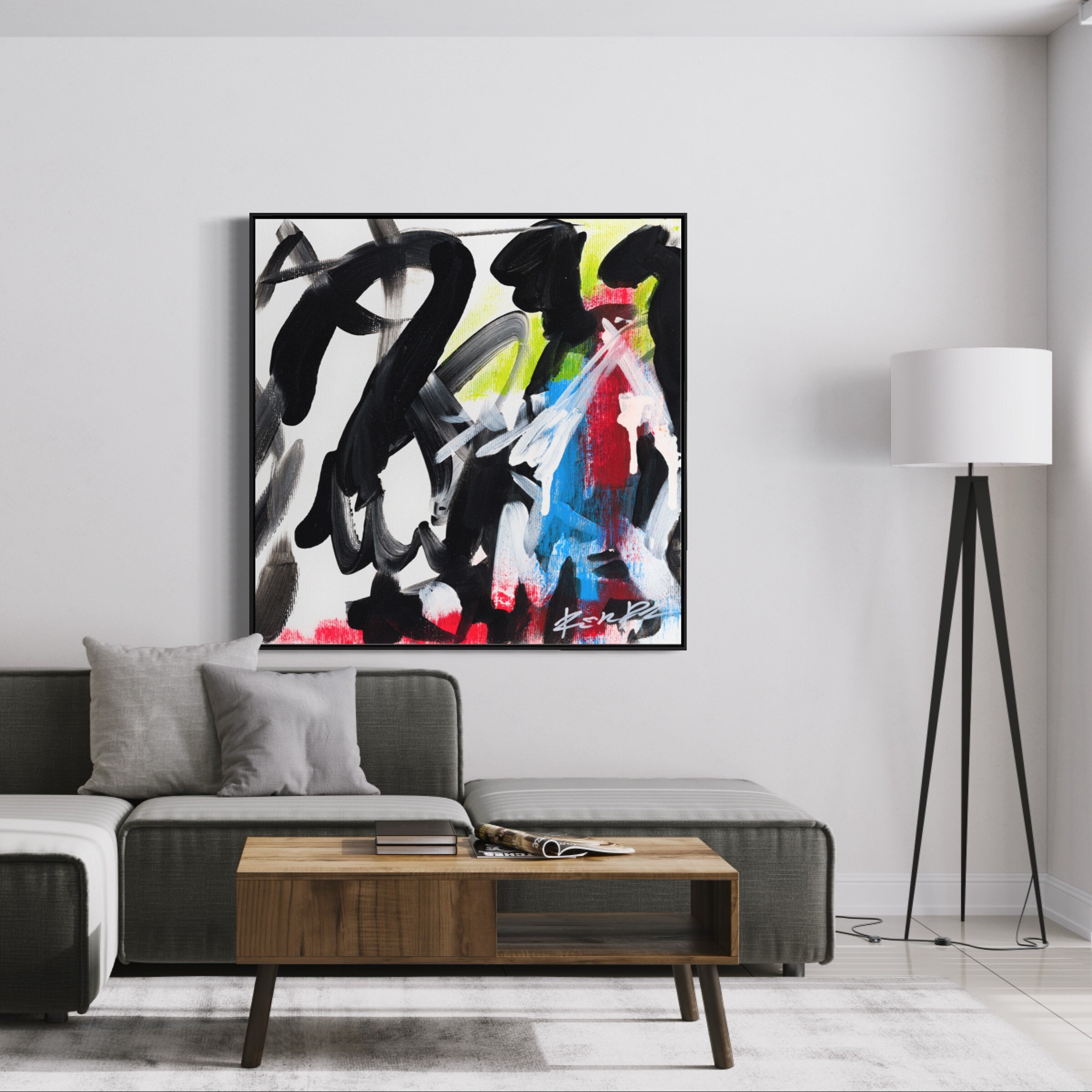 Modern Abstract 'graffiti' Canvas Painting Print | Etsy