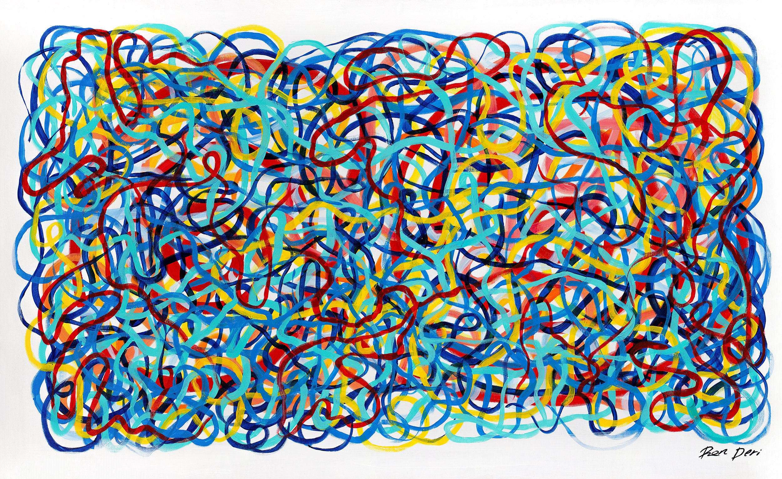 Wide Abstract Art Painting on Canvas by Ron Deri Modern Art - Etsy