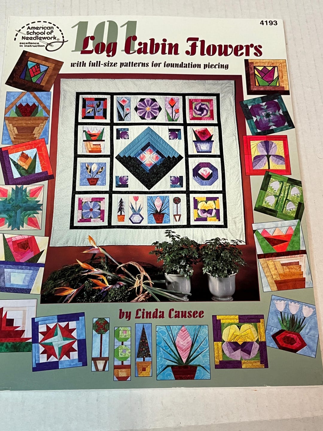 101 Log Cabin Flowers With Full- Size Pattern (#4193)-2000 - Etsy