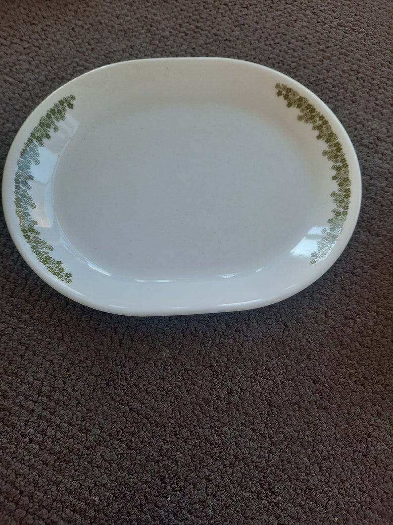 Corelle Green Daisy Platter - Etsy