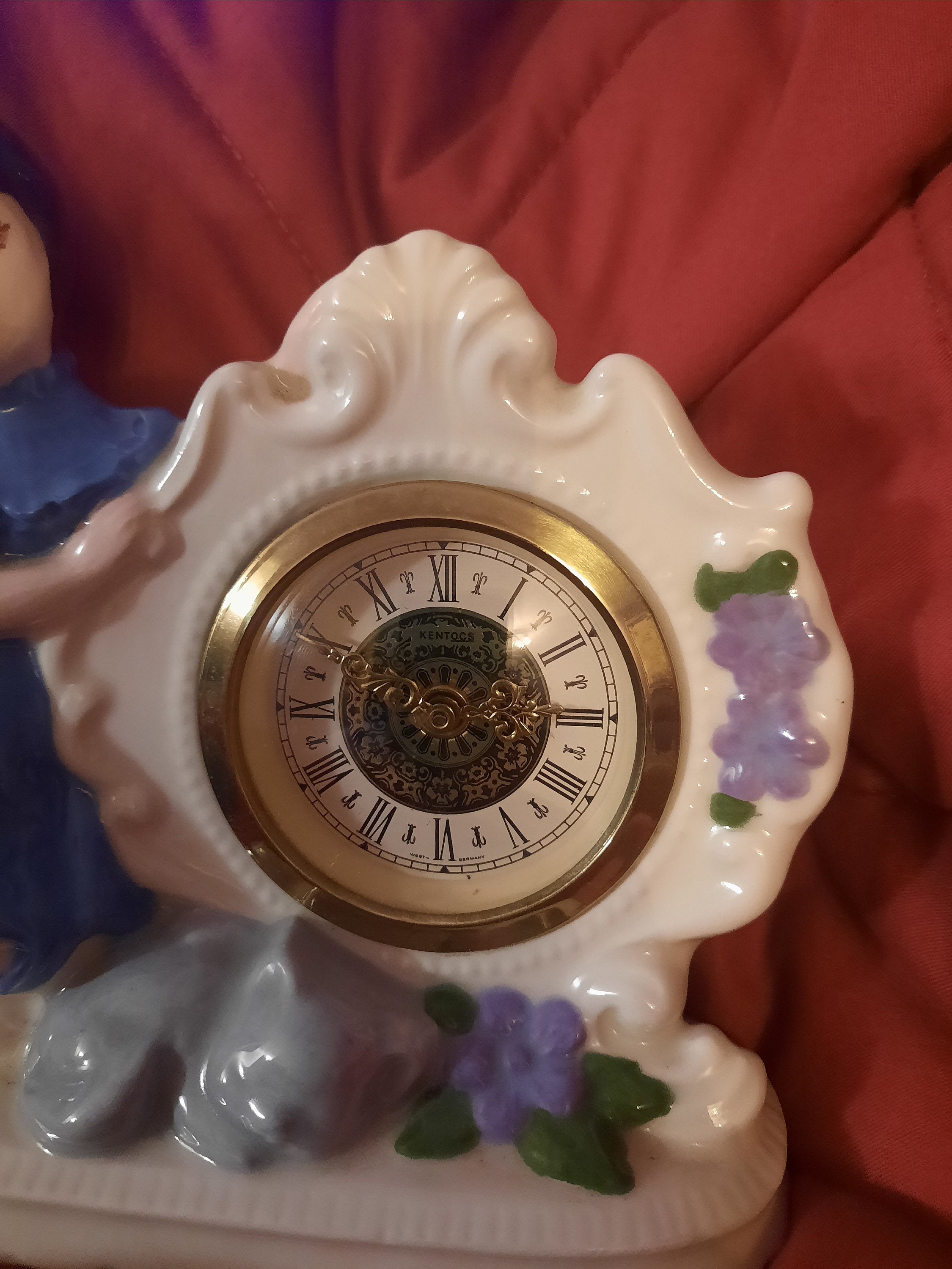 Narco Mechanical Clock Black Haired Girl & Cat Shelf Mantle - Etsy