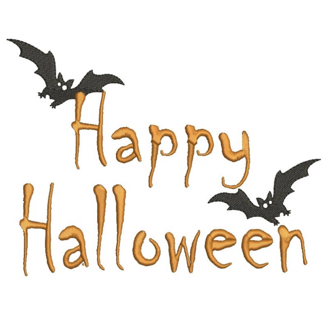 Happy Halloween Bat Embroidery Machine Design Digital Instant Download ...