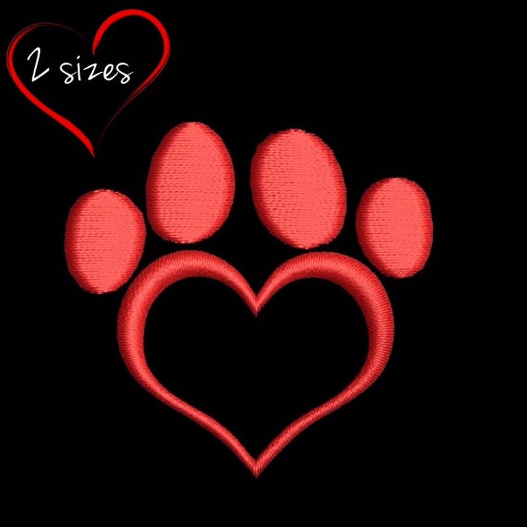 Mini Paw Embroidery Designs Mini Paw Heart Machine Design Animal Dog ...