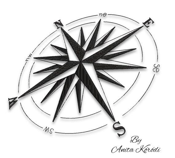 Compass Machine Embroidery Design Nautical Designs Sailing - Etsy