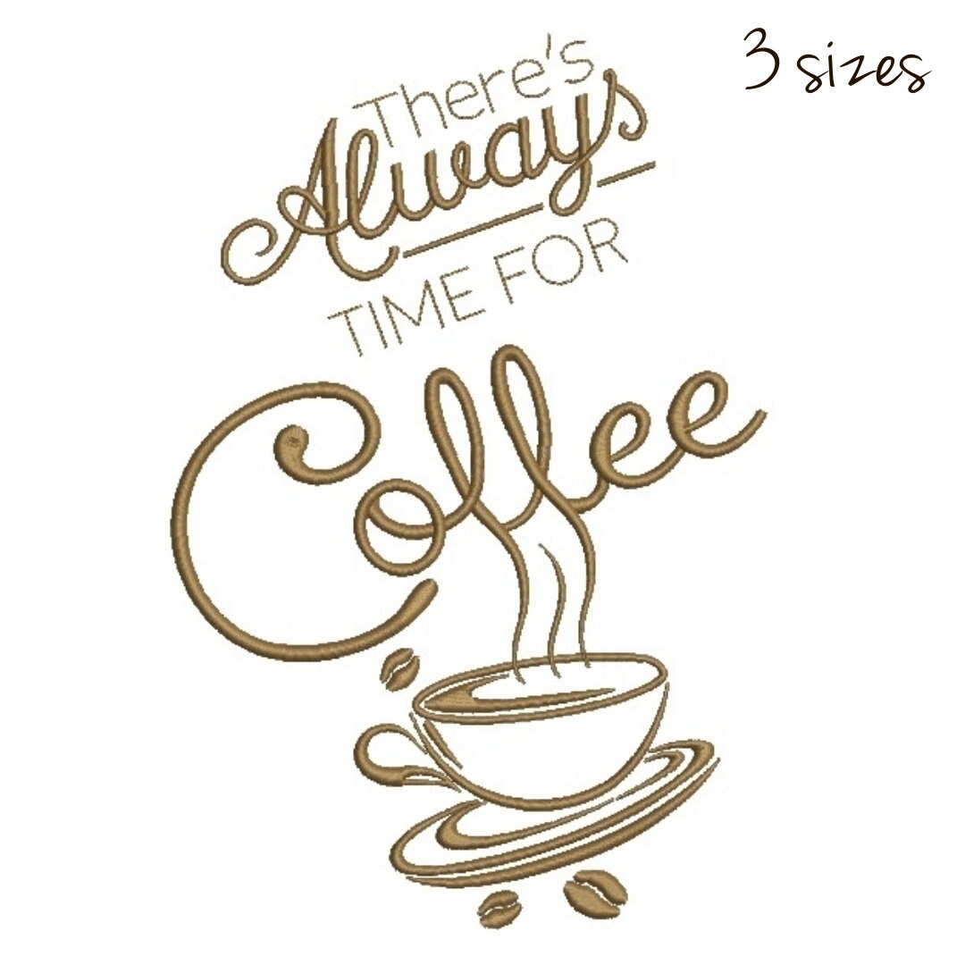 Coffee Embroidery Machine Designs Kitchen Mom Embroidery | Etsy