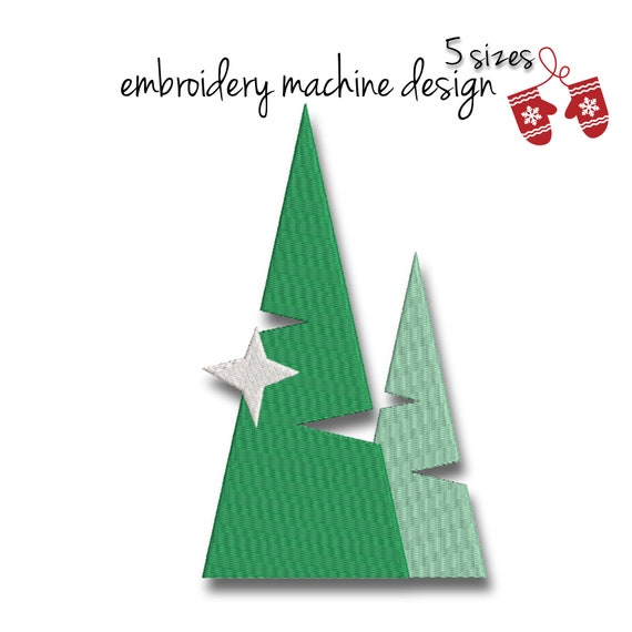 Christmas tree machine embroidery design winter designs pattern instant ...