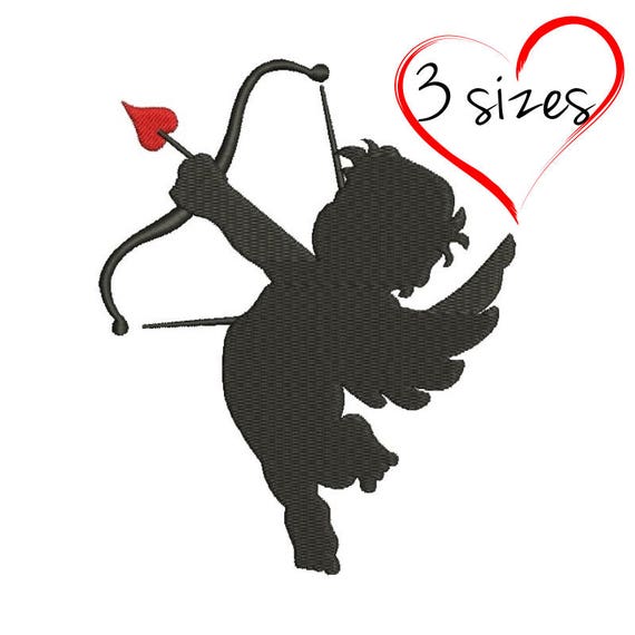 Cupid Embroidery design Arrow Valentine's Day love heart instant ...