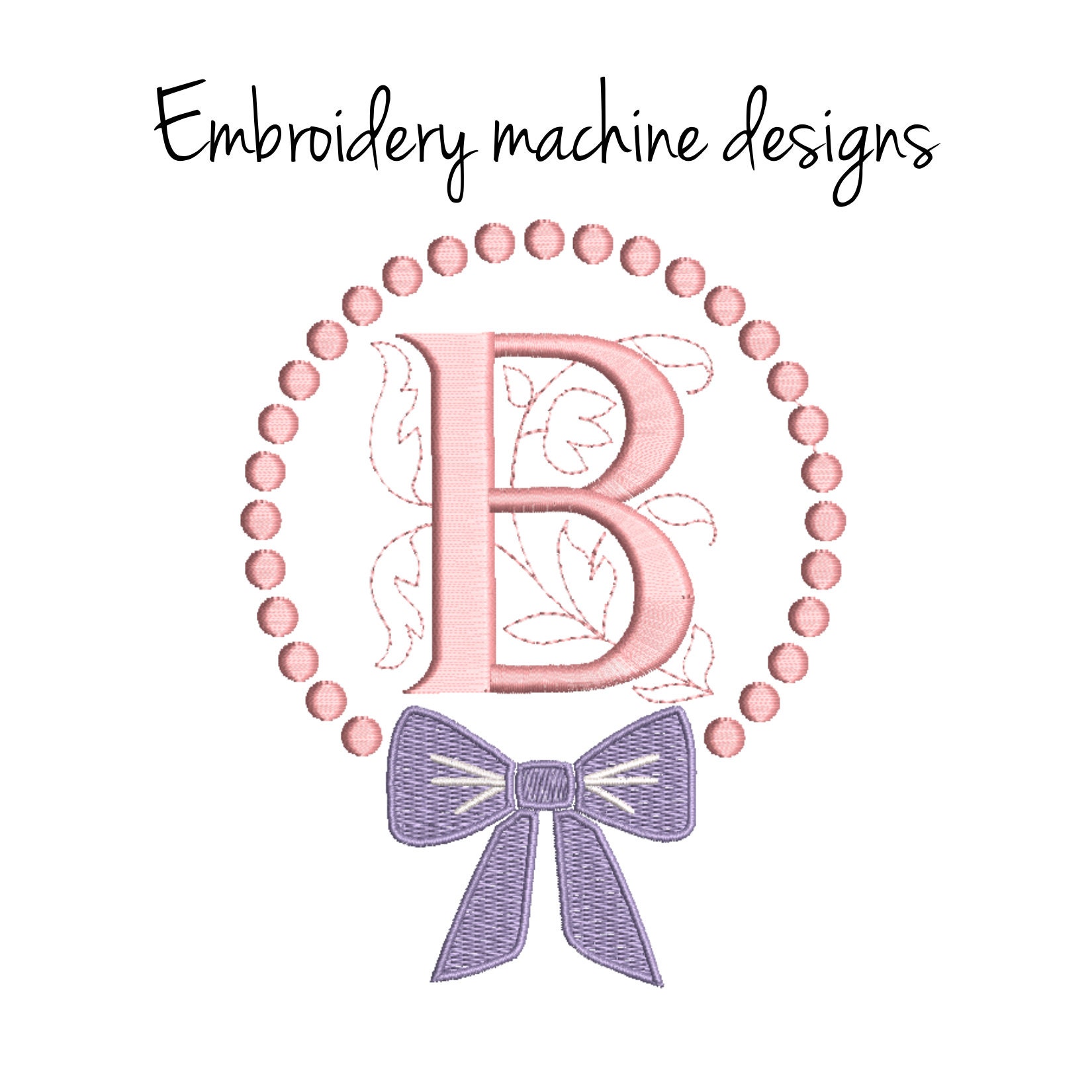 Bow Monogram Embroidery Design Set Alphabet Font Face Mask Machine ...