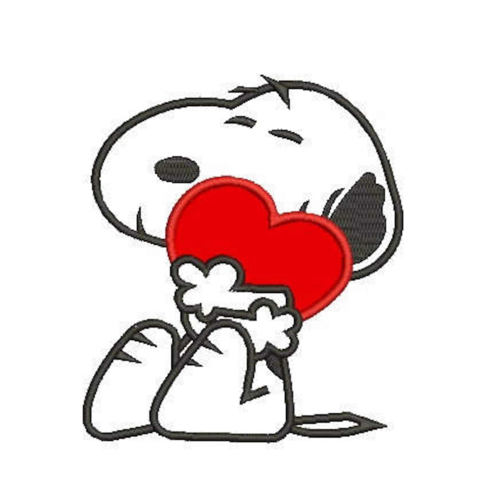 Snoopy amor bordado diseño día de San Valentín diseños | Etsy