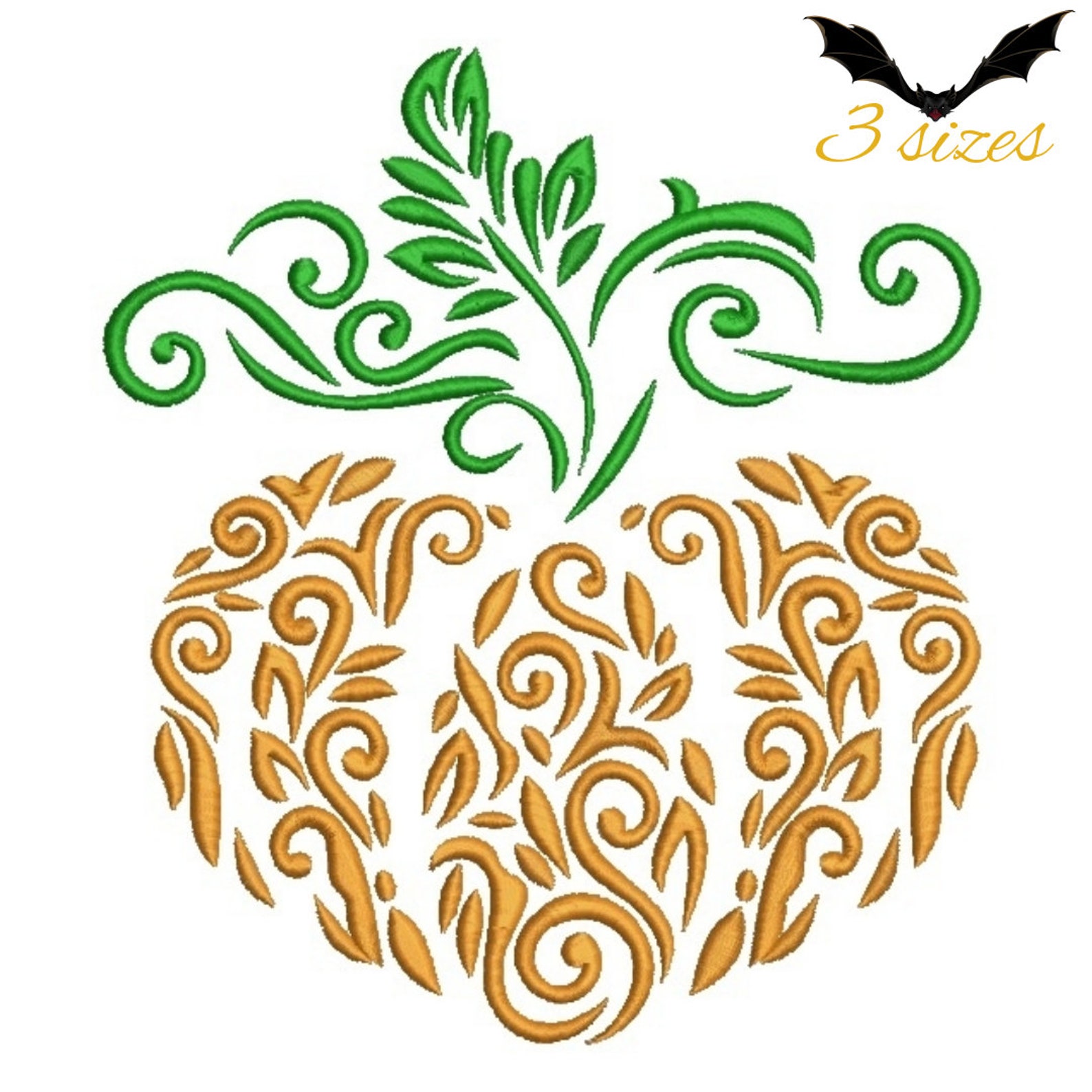 Pumpkin Embroidery Machine Designs Ornamental - Etsy