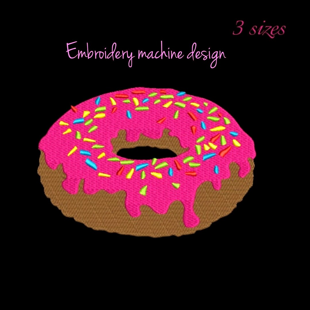 Doughnut Embroidery Machine Design Pes Donut - Etsy