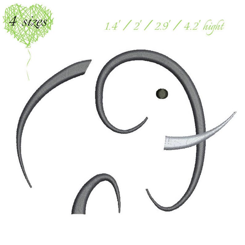 Elephant Machine Embroidery Design Outline Designs Animal - Etsy