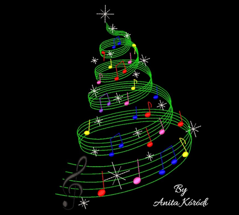 Christmas Tree Machine Embroidery Design Designs Instant - Etsy