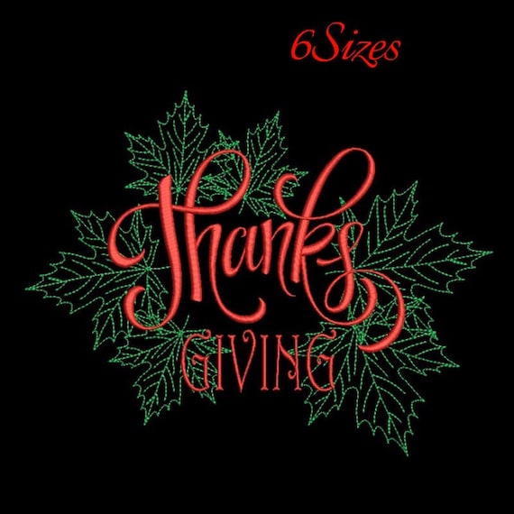 Thanksgiving embroidery machine designs give thanks designs digital ...
