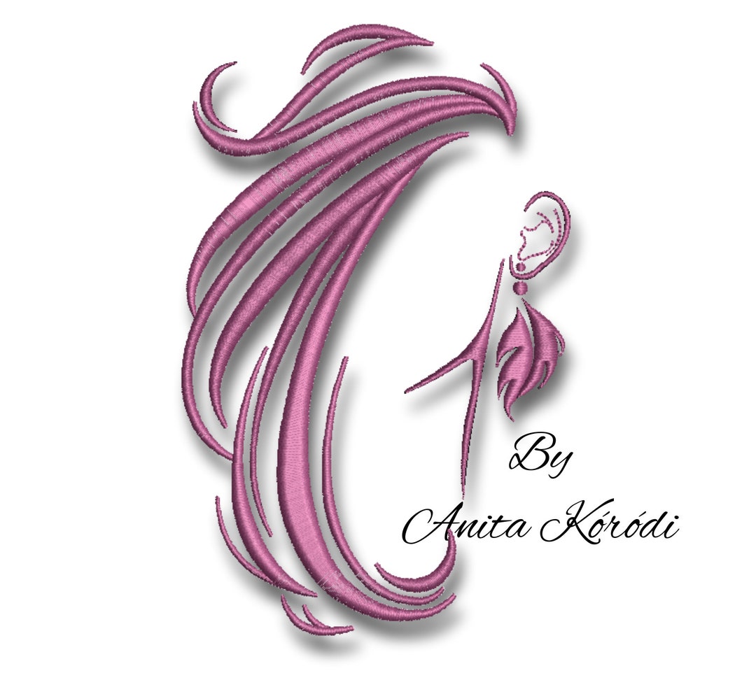 Woman Hair Embroidery Machine Design Fashionable Girl Instant Download ...