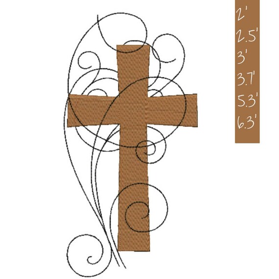 Christian Cross 2 Machine Embroidery Design Designs Machine - Etsy