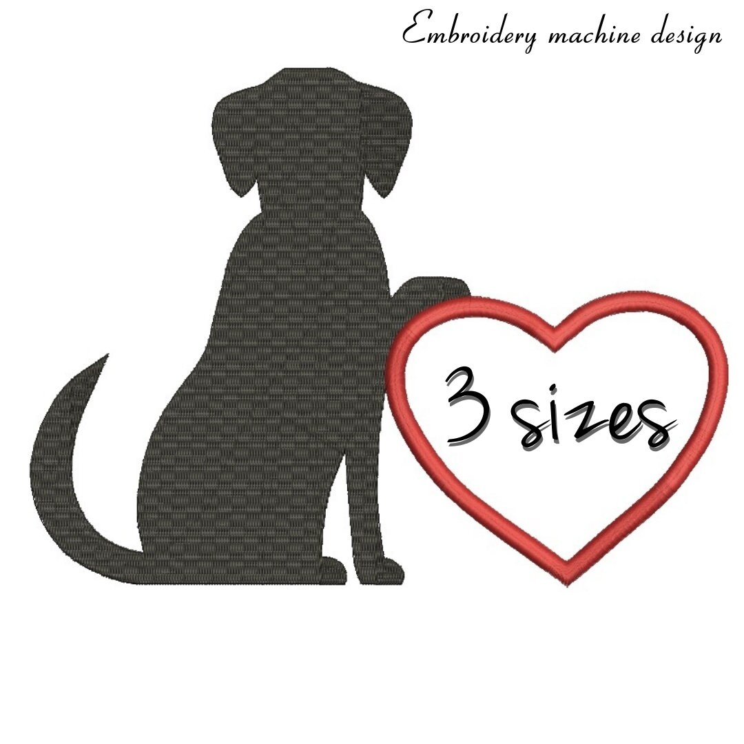 Embroidery Machine Design Dog Heart Monogram Frame Animal Digital ...