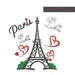 Paris Embroidery Design Eiffel Tower Designs Instant Digital Download ...