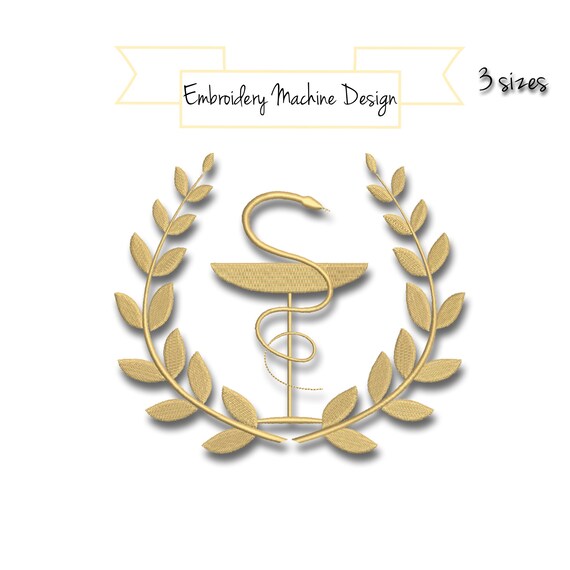 Medical Embroidery Design Caduceus pes Symbol designs digital instant ...