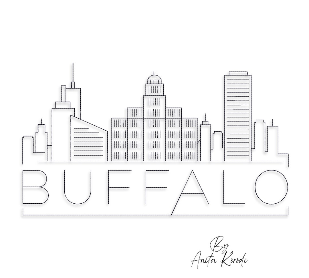 BUFFALO New York USA SKYLINE Embroidery Machine Design for Pe File - Etsy