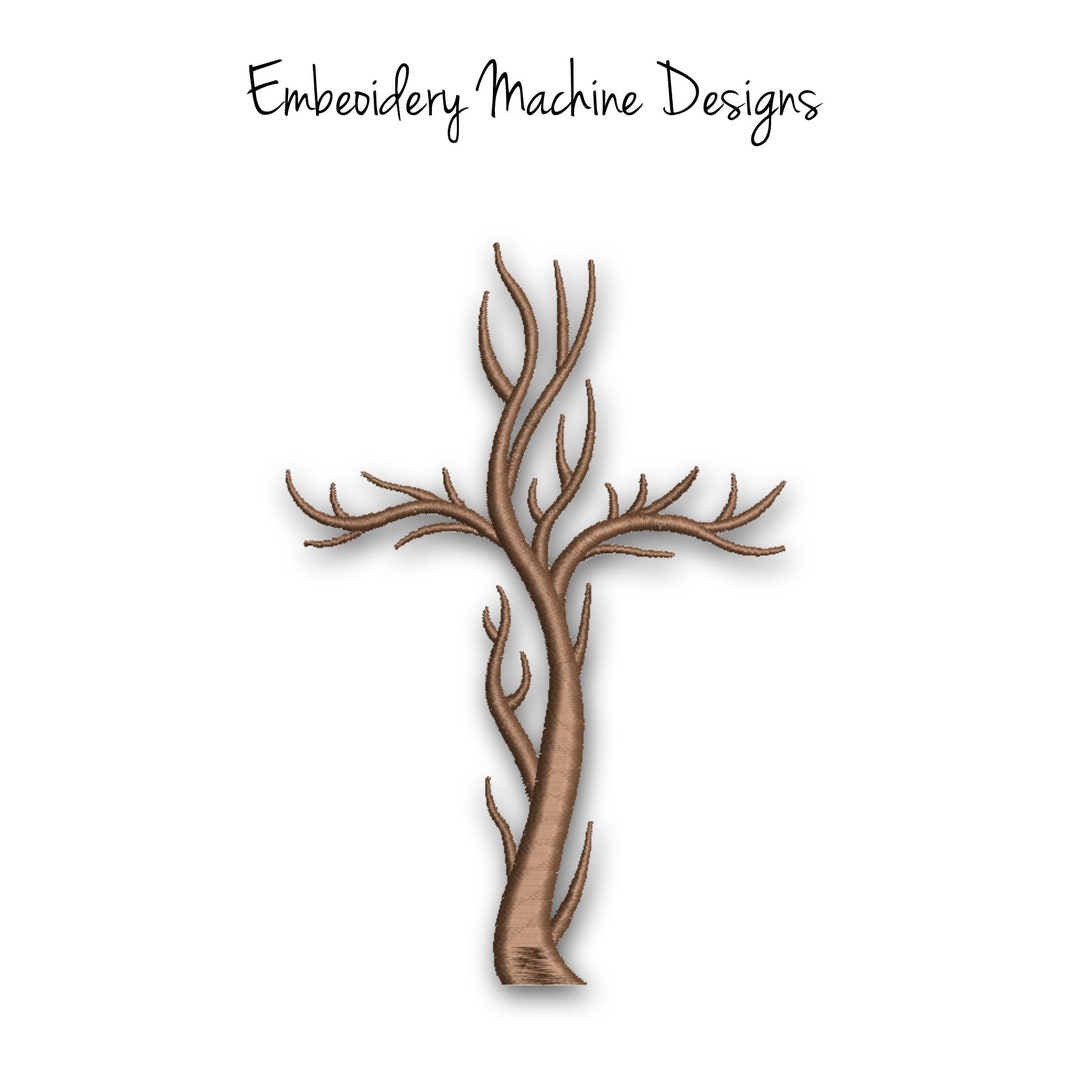 Tree Cross Machine Embroidery Design Pes Designs Machine Digital ...