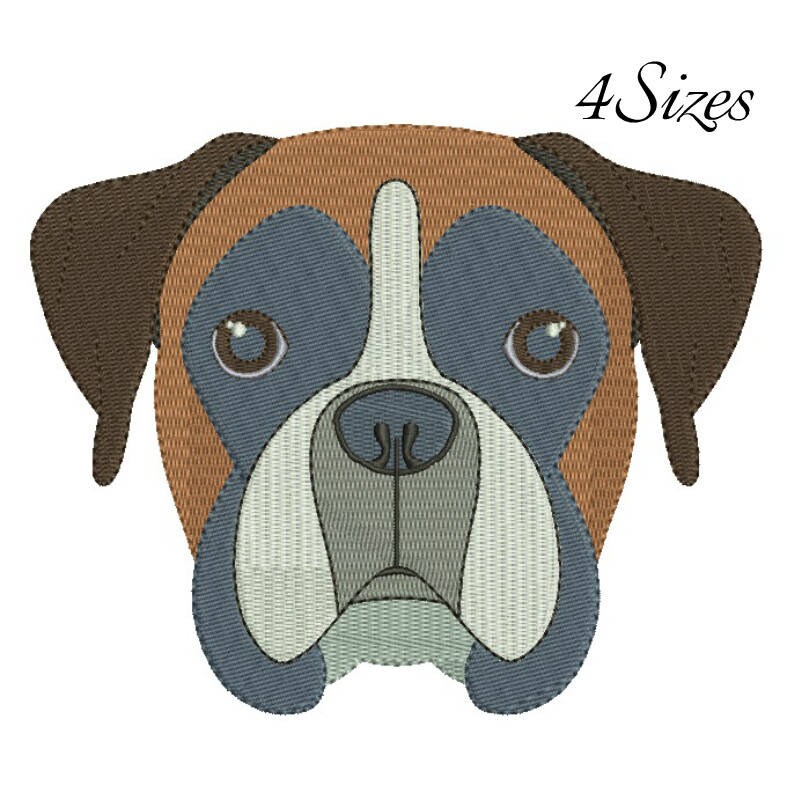 Boxer Dog Embroidery - Etsy