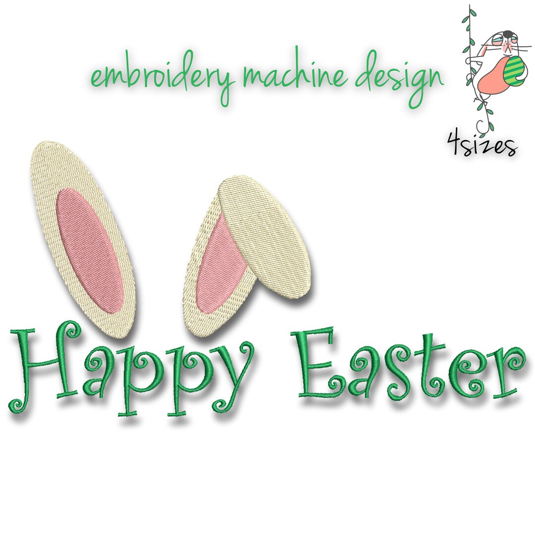 Machine Embroidery Designs Happy Easter Bunny Design - Etsy