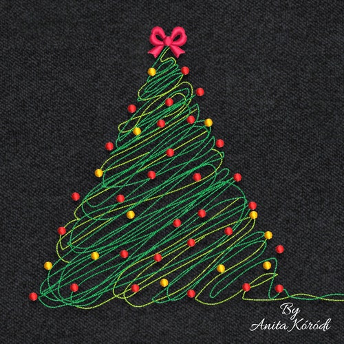 Christmas Tree Machine Embroidery Design Digital Instant - Etsy