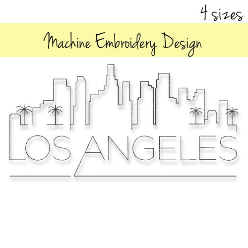 LA Los Angeles Single Stitch Machine Embroidery Design Files - Etsy