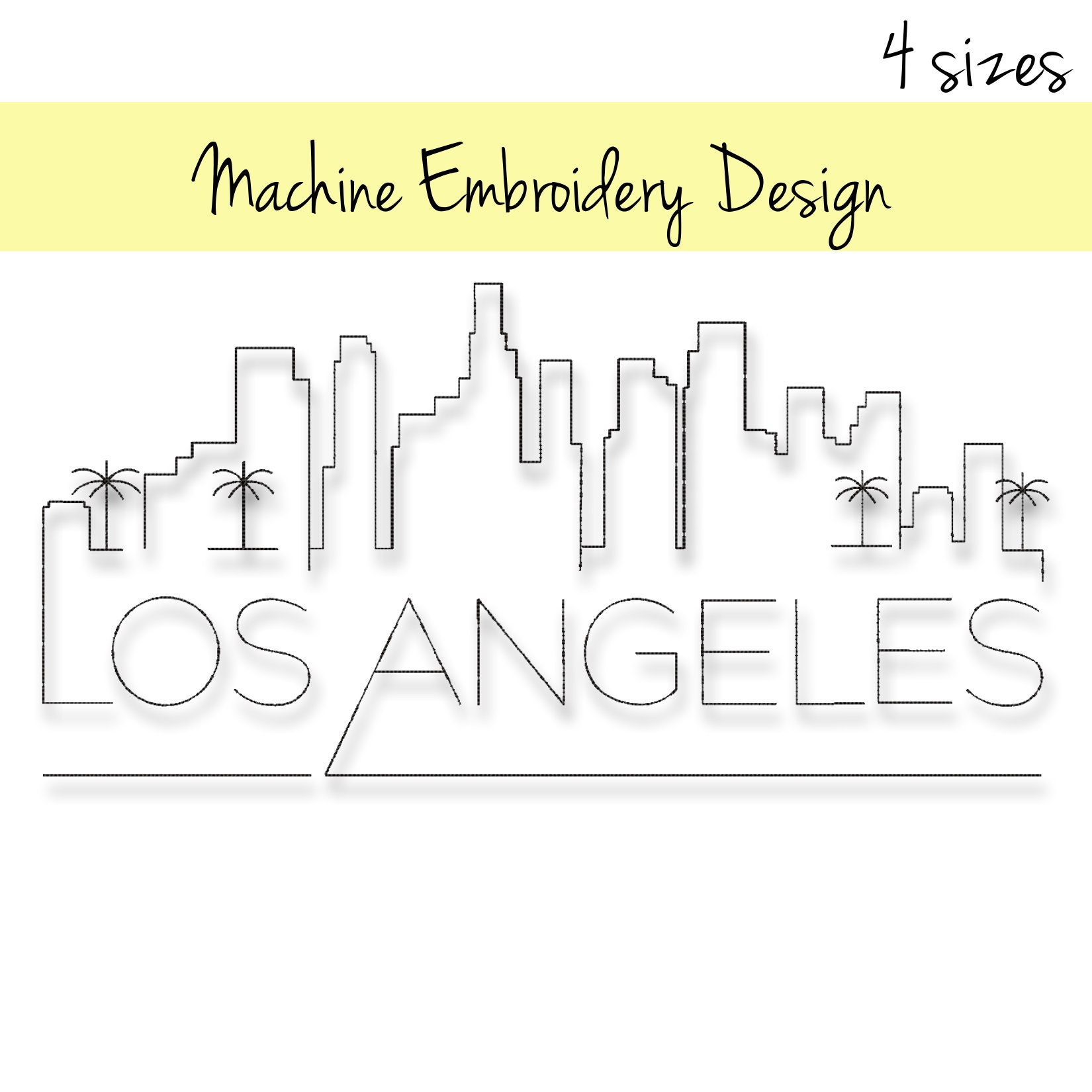 Los Angeles Skyline Embroidery Machine Designs - Etsy